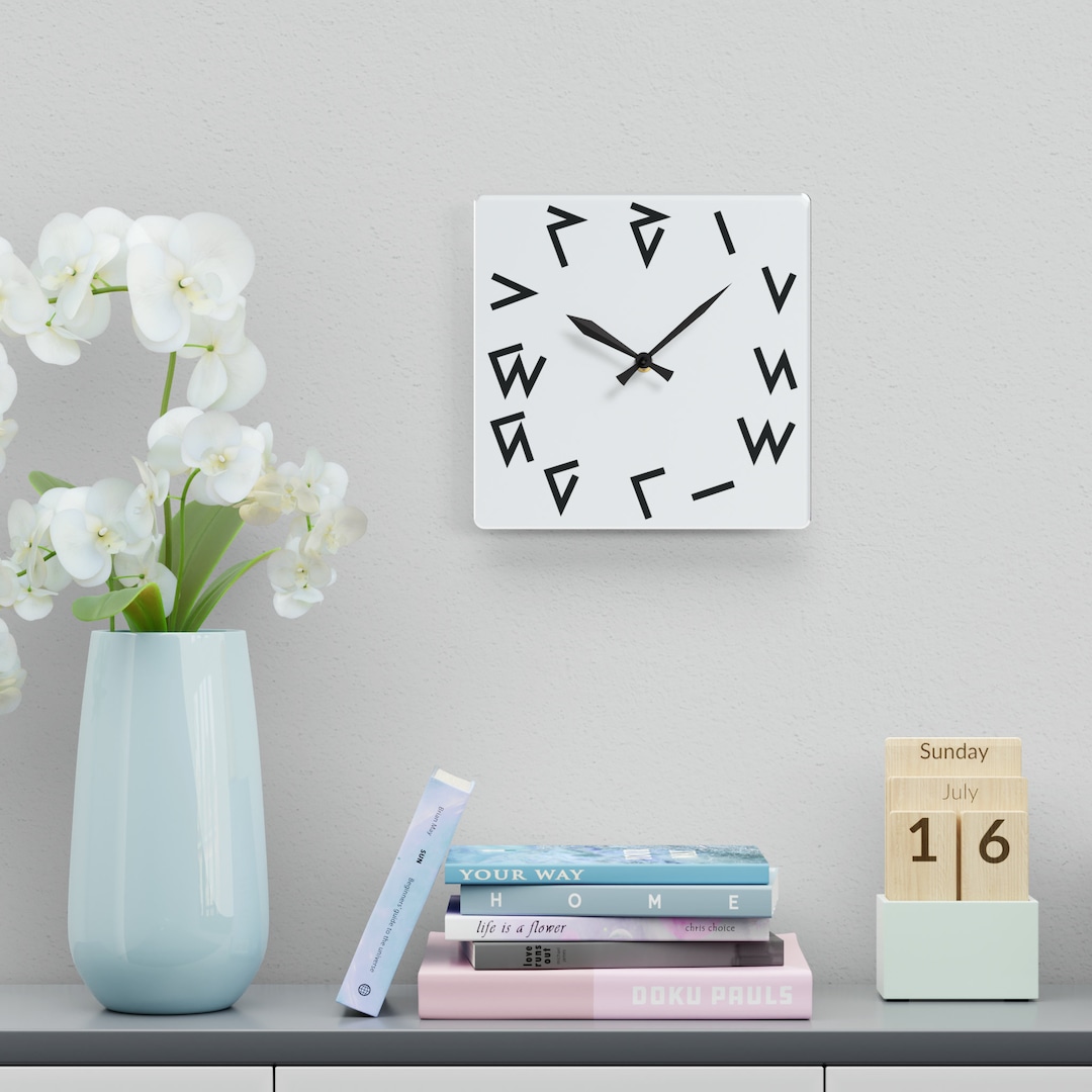 Kaktovik Iñupiaq Alaskan Native Numerals SQUARE Orange Clock - Etsy