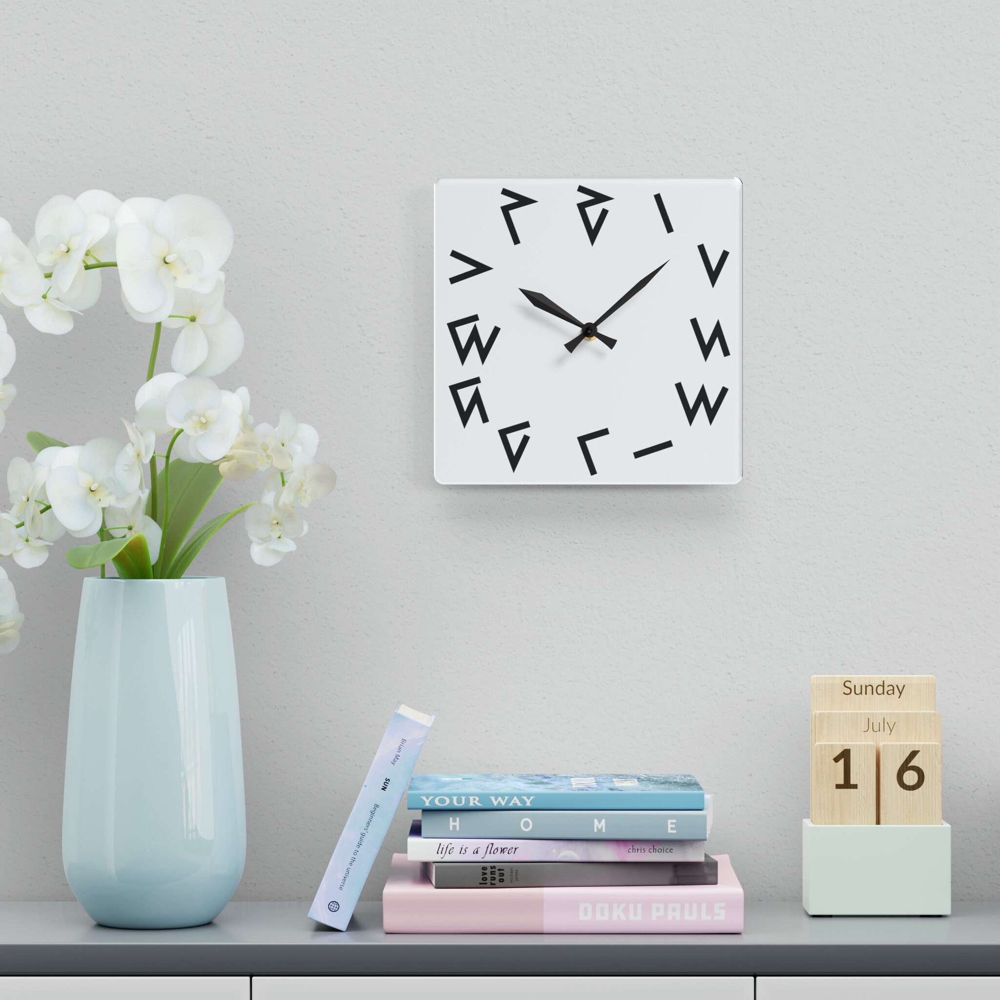 Kaktovik Iñupiaq Alaskan Native Numerals SQUARE Orange Clock - Etsy