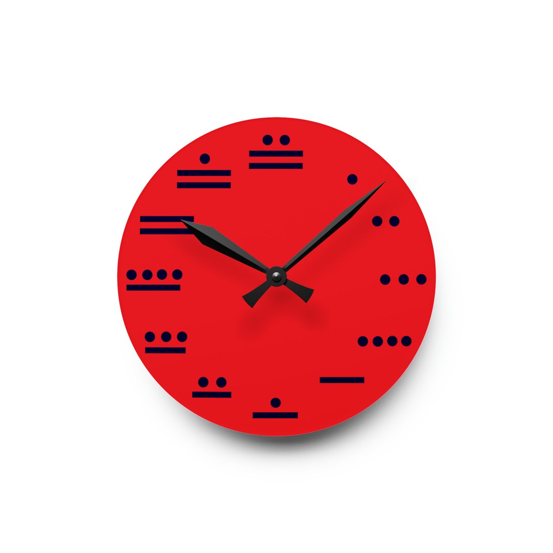 Maya Numerals SQUARE Red Wall Clock, Acrylic, 10.75'' 10.75'' Jumbo ...