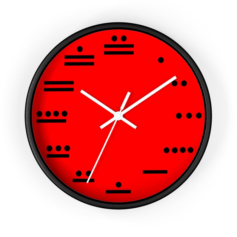 Maya Numerals Wall Clock, Chak Red A, SILENT Movement, FREE Shipping - Etsy