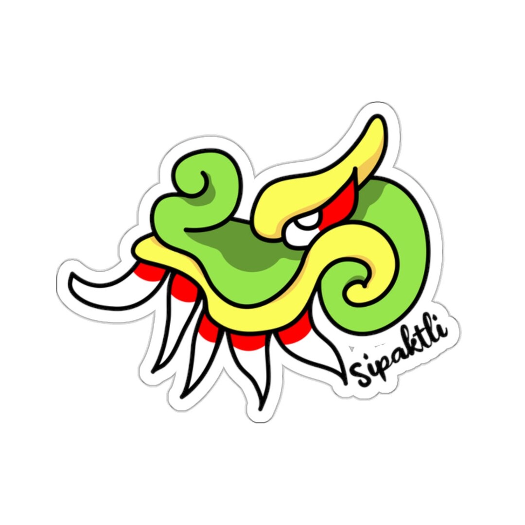 Sipaktli, Caiman/crocodile, Nahuatl Kiss-cut Sticker, Mexica Day Sign ...