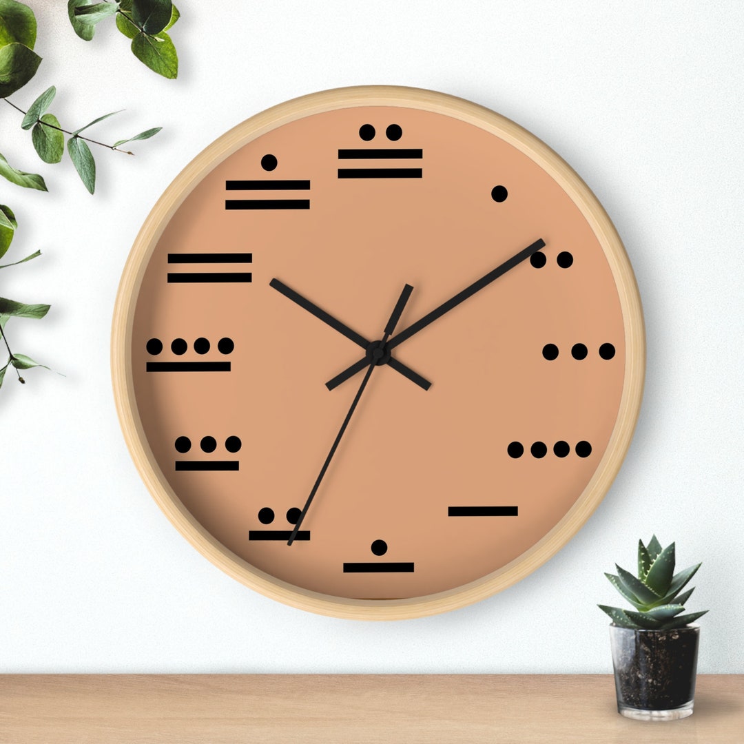 Maya Numerals Wall Clock, Chukwa Brown A, SILENT Movement, FREE ...