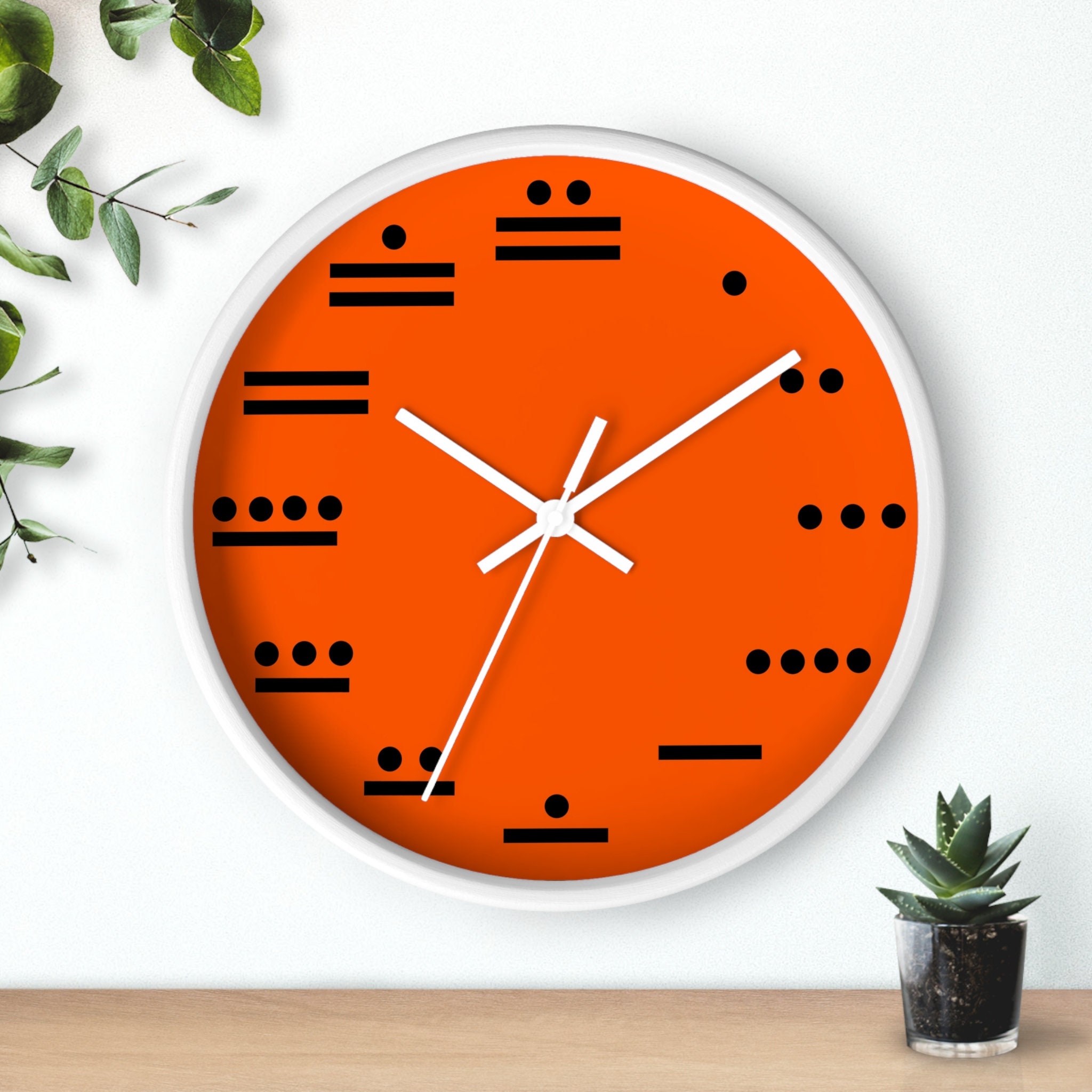 Maya Numerals Wall Clock, Chak K'an Orange A, SILENT Movement, FREE ...
