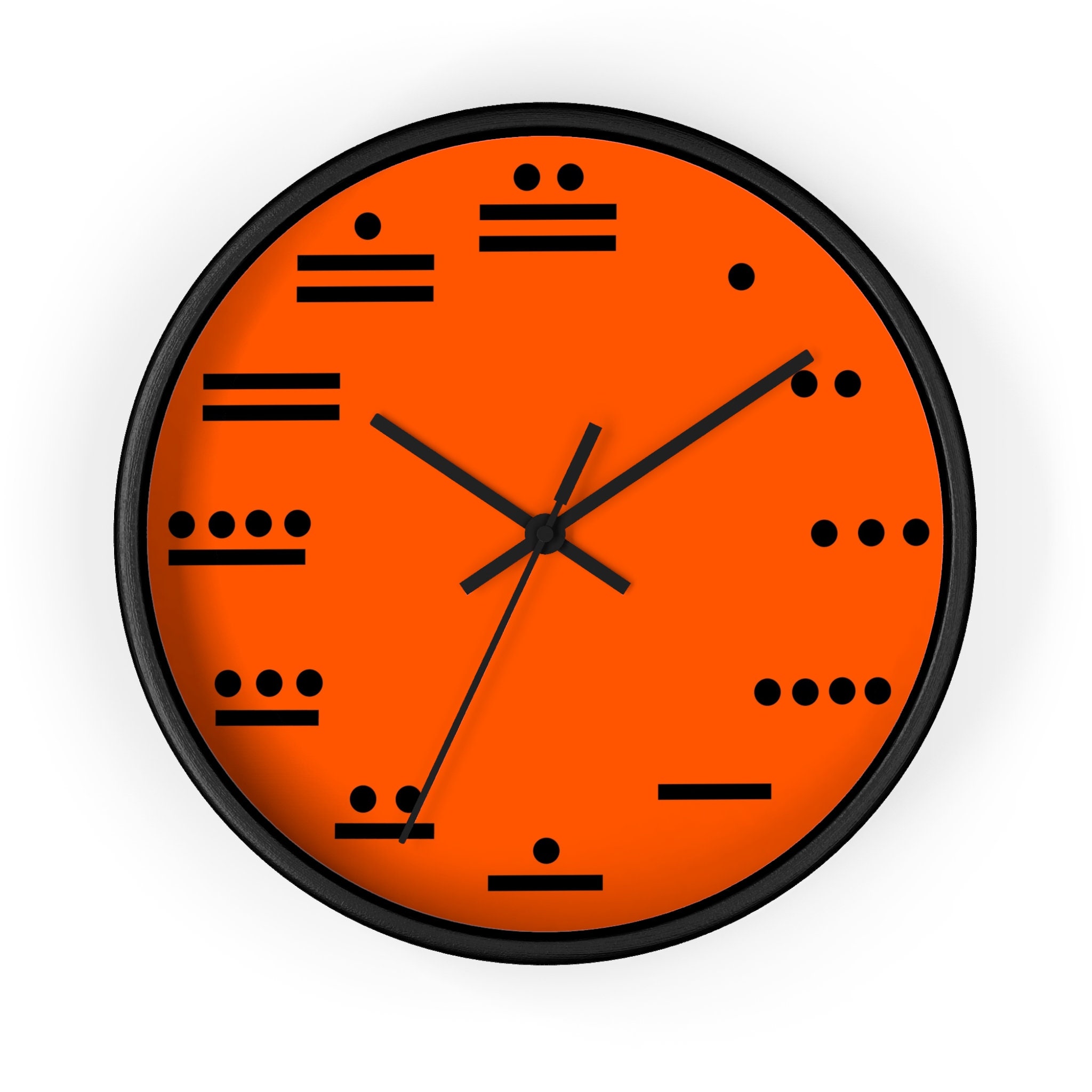 Maya Numerals Wall Clock, Chak K'an Orange A, SILENT Movement, FREE ...