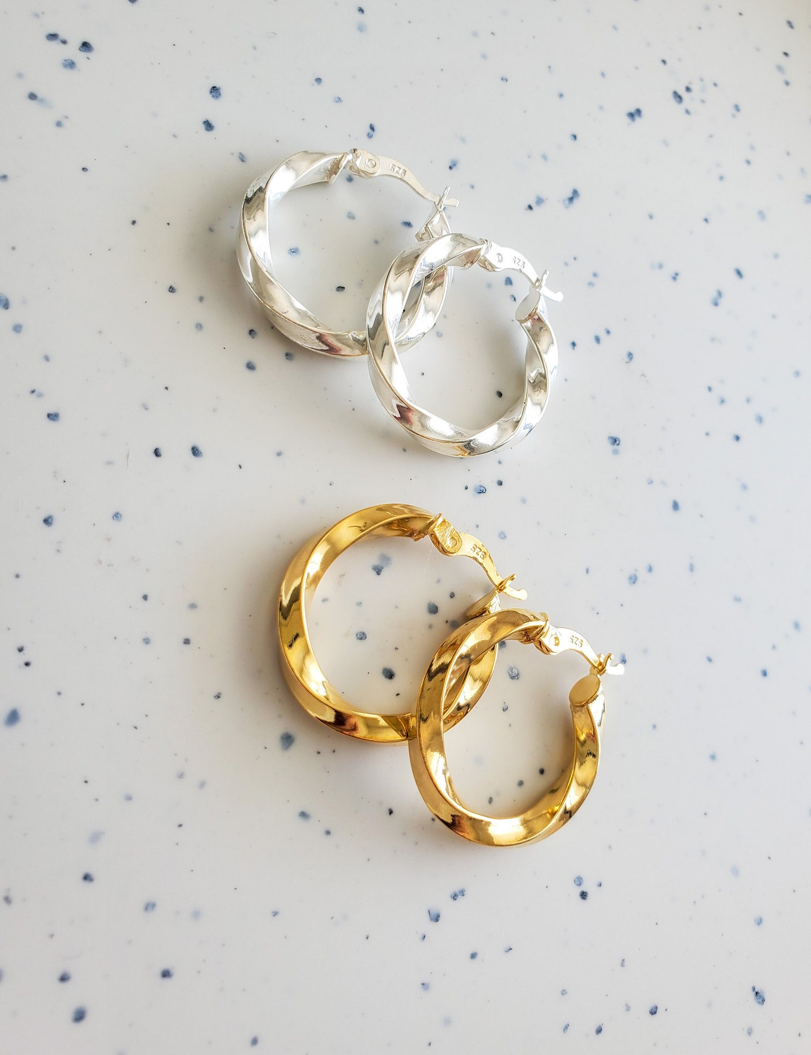 14k Gold Filled Twisted Hoop Earrings - Thick Hoop Earrings - Twisted ...