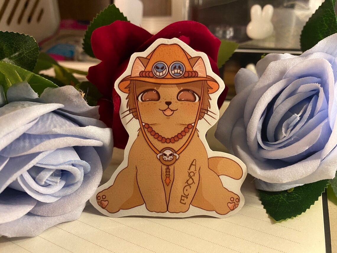 Luffy Sabo Ace One Piece Stickers Cats Anime Waterproof Vinyl Sticker ...