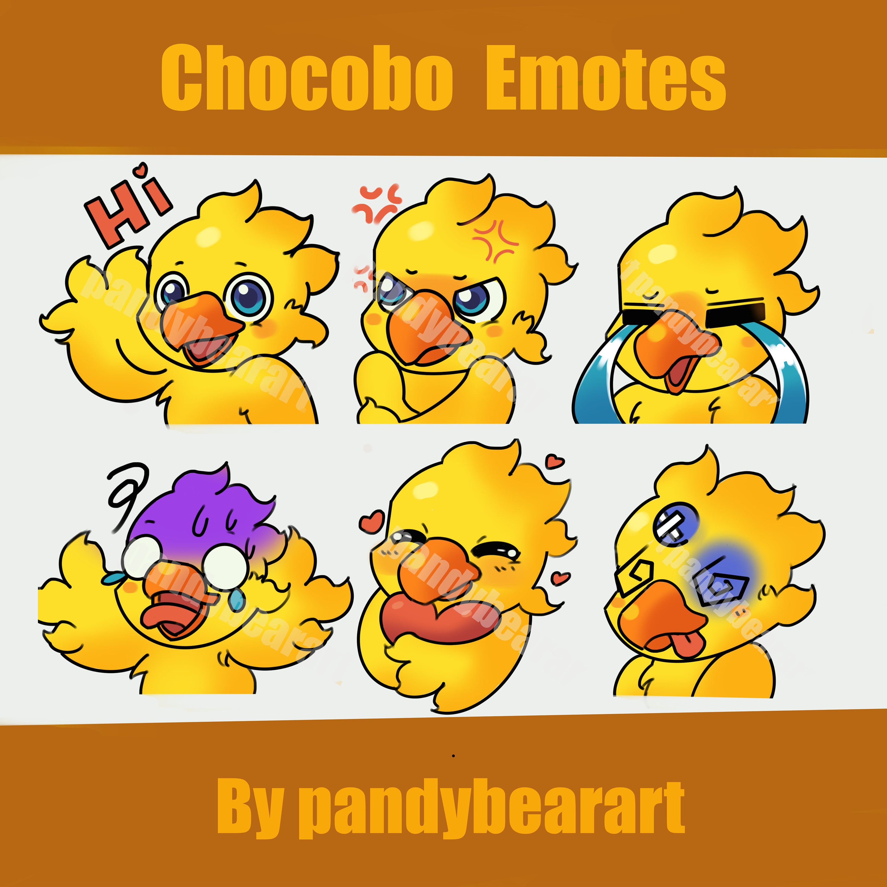 Final Fantasy twitch emote Chocobo Digital Drawing & Illustration Art ...