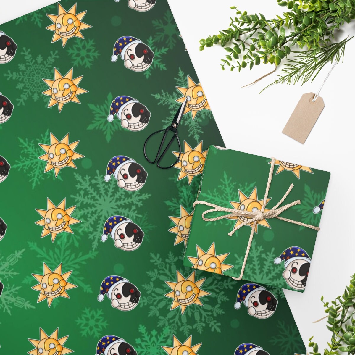 FNAF Christmas Wrapping Paper - Sundrop Moondrop Gift Wrap Roll sold by ...