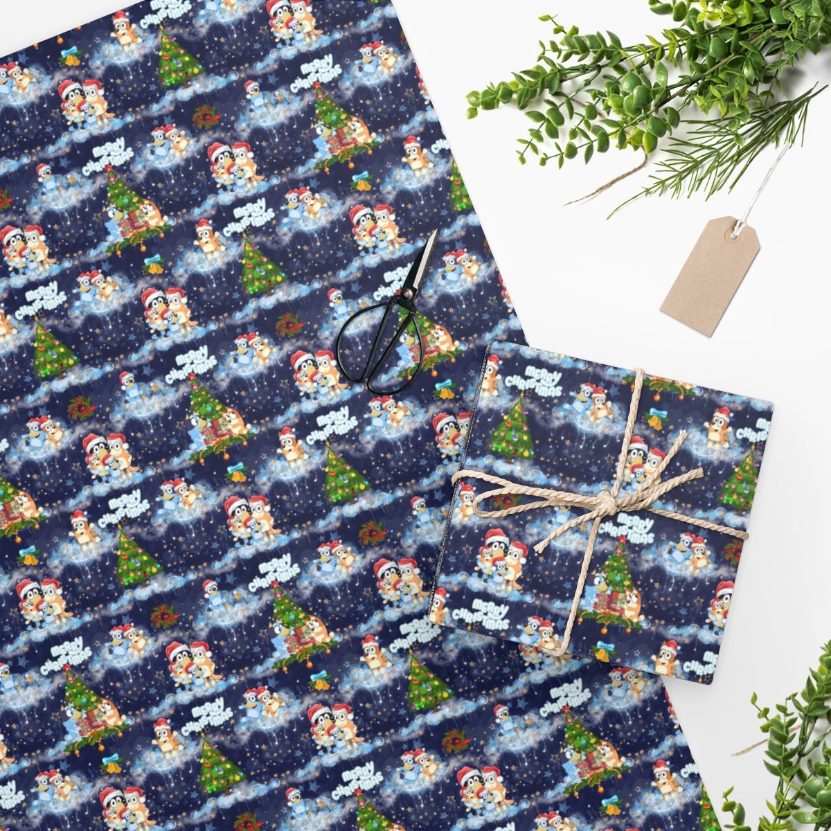 Blue Dog Family Wrapping Paper - Gift Wrap Roll Designed & Sold By ...