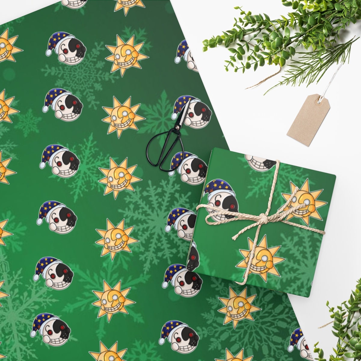 FNAF Christmas Wrapping Paper - Sundrop Moondrop Gift Wrap Roll sold by ...
