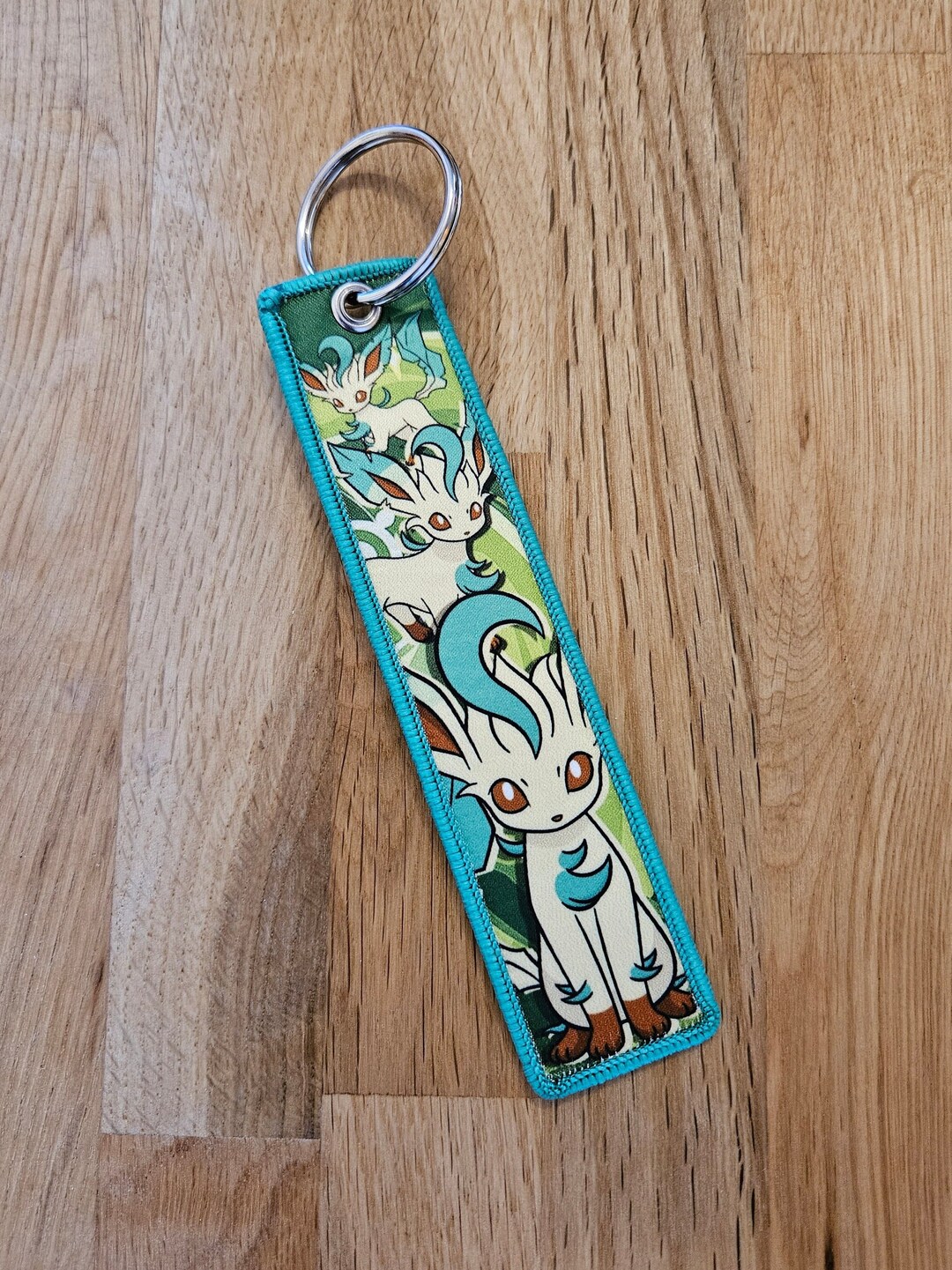 Embroidered Pokemon Keychain Keyring Leafeon HD - Etsy