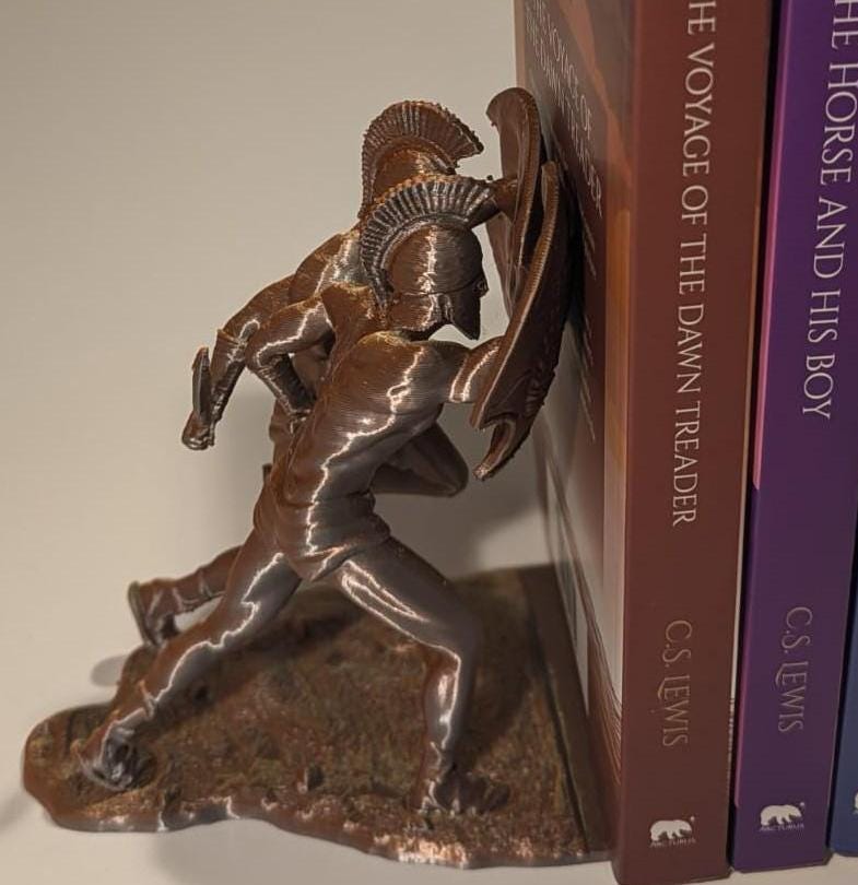 Spartan Bookend | Greek Warrior Shelf Decor | Book Holder | Gift for ...
