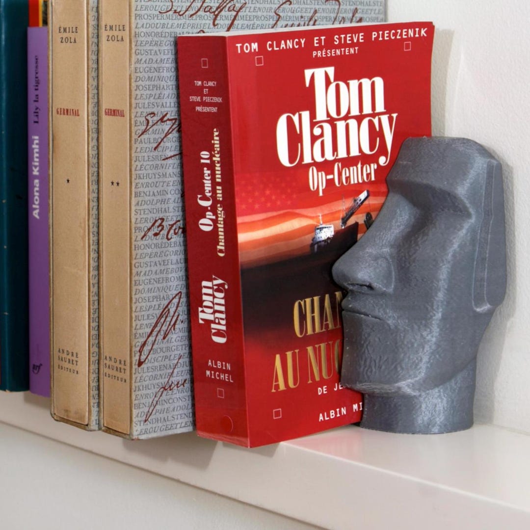Moai Bookend Set | Modern Minimalist Bookends | Unique Shelf Decor ...