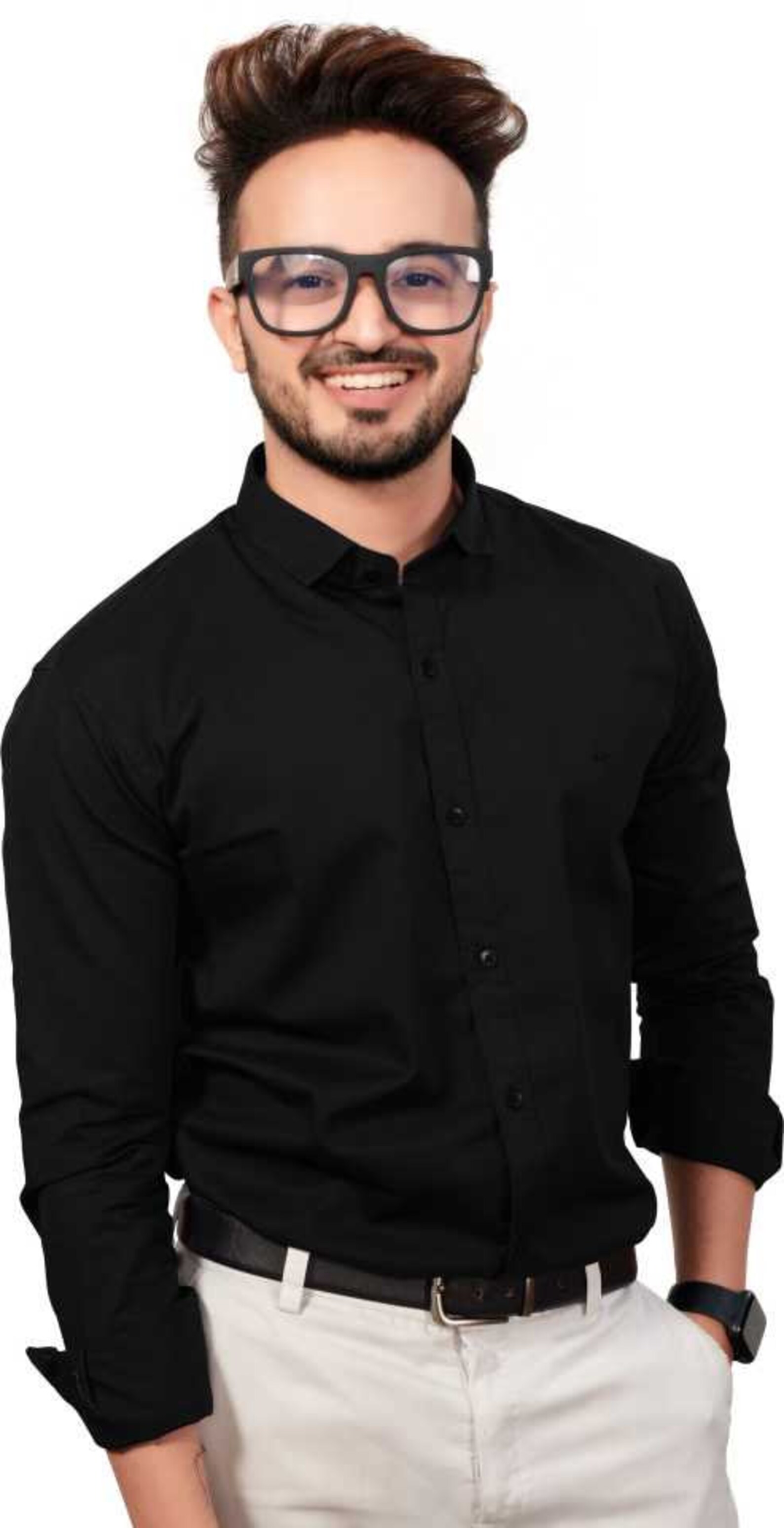 Men Slim Fit Solid Button Down Collar Formal Shirt and Pent, Man's ...