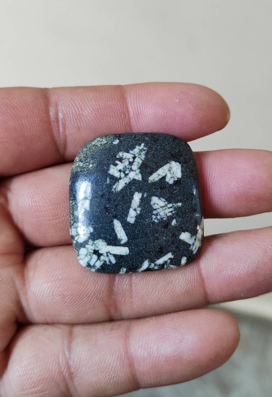 Craft Supplies & Tools Natural Chinese writing stone cabochon,45x29mm ...