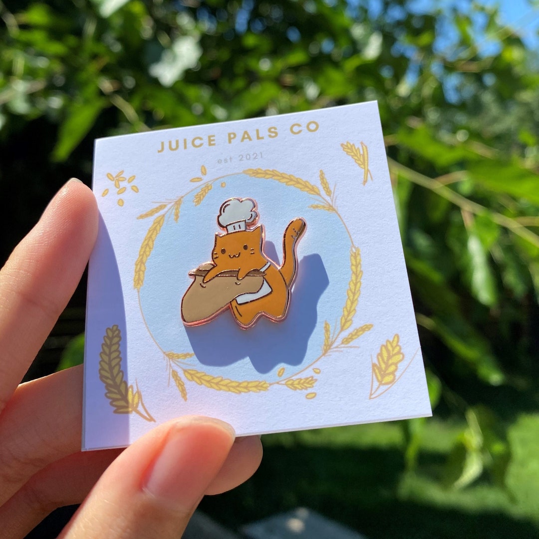 Orange Cat Enamel Pin, Little Baker Cat, Cute Gift for Bakers and Cat ...
