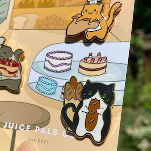 Bakery Cat Enamel Pins, Set of 3 Pins, Cute Cats - Etsy