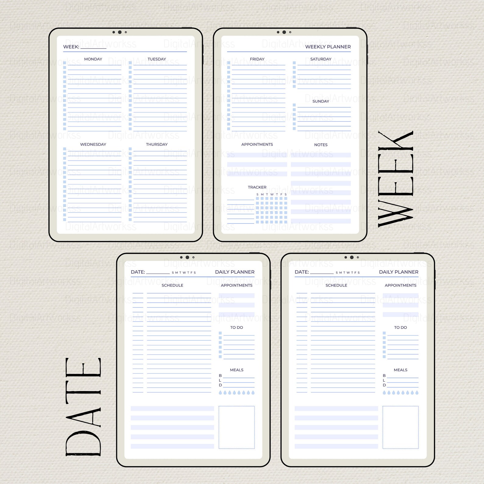 Ultimate Planner, Hyperlinked Digital Planner Bundle, Digital Download ...