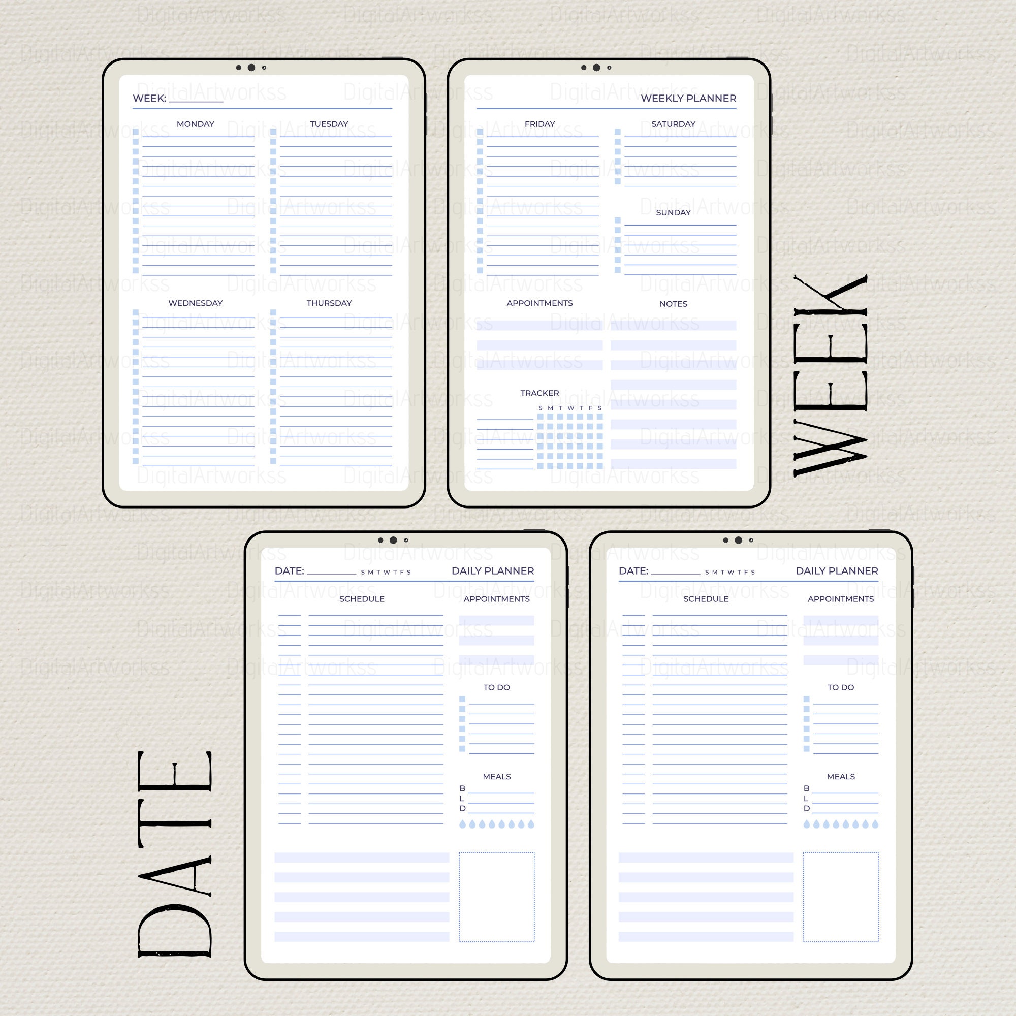 Ultimate Planner, Hyperlinked Digital Planner Bundle, Digital Download ...