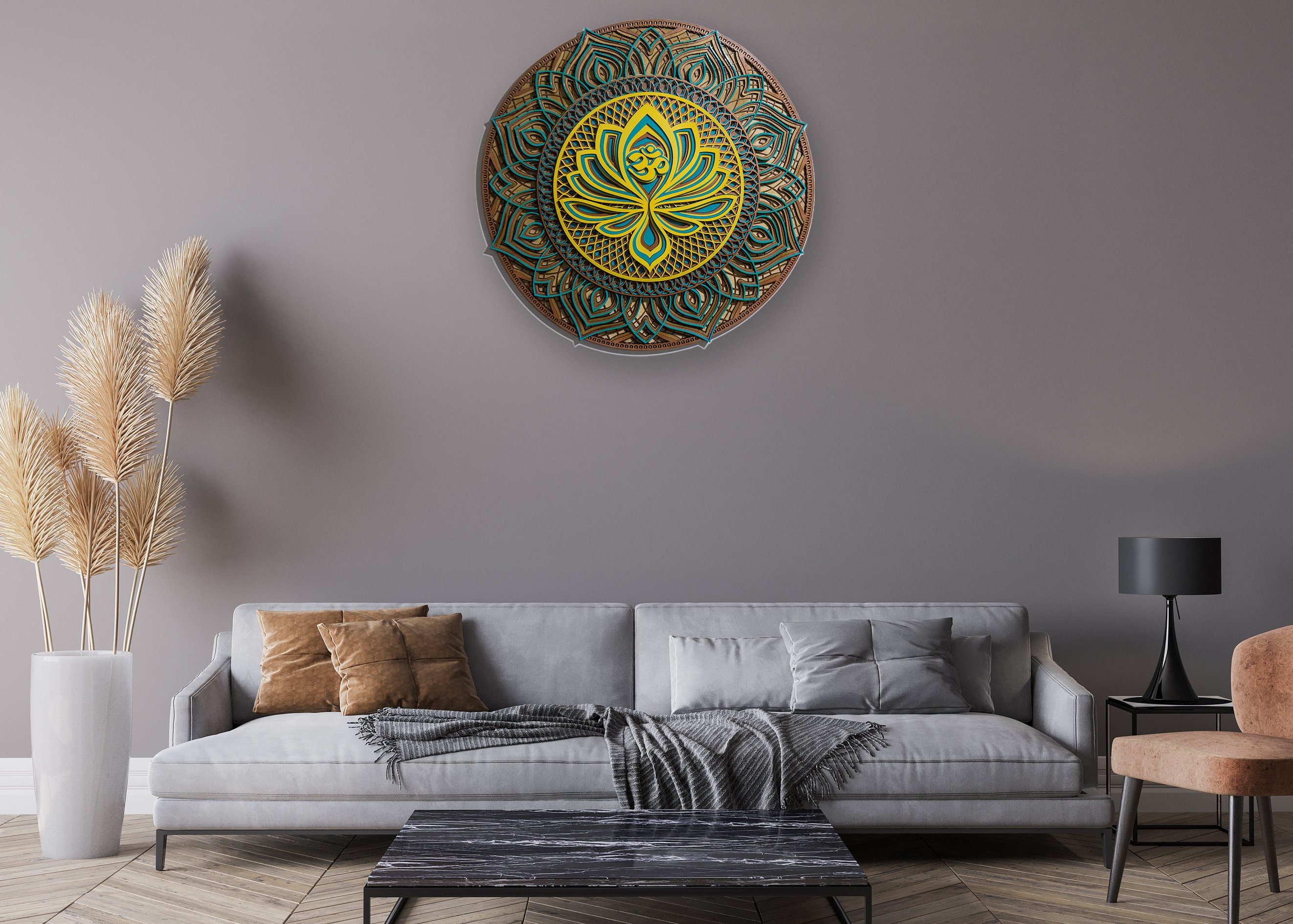OM Mandala Layered Wall Sign - Etsy