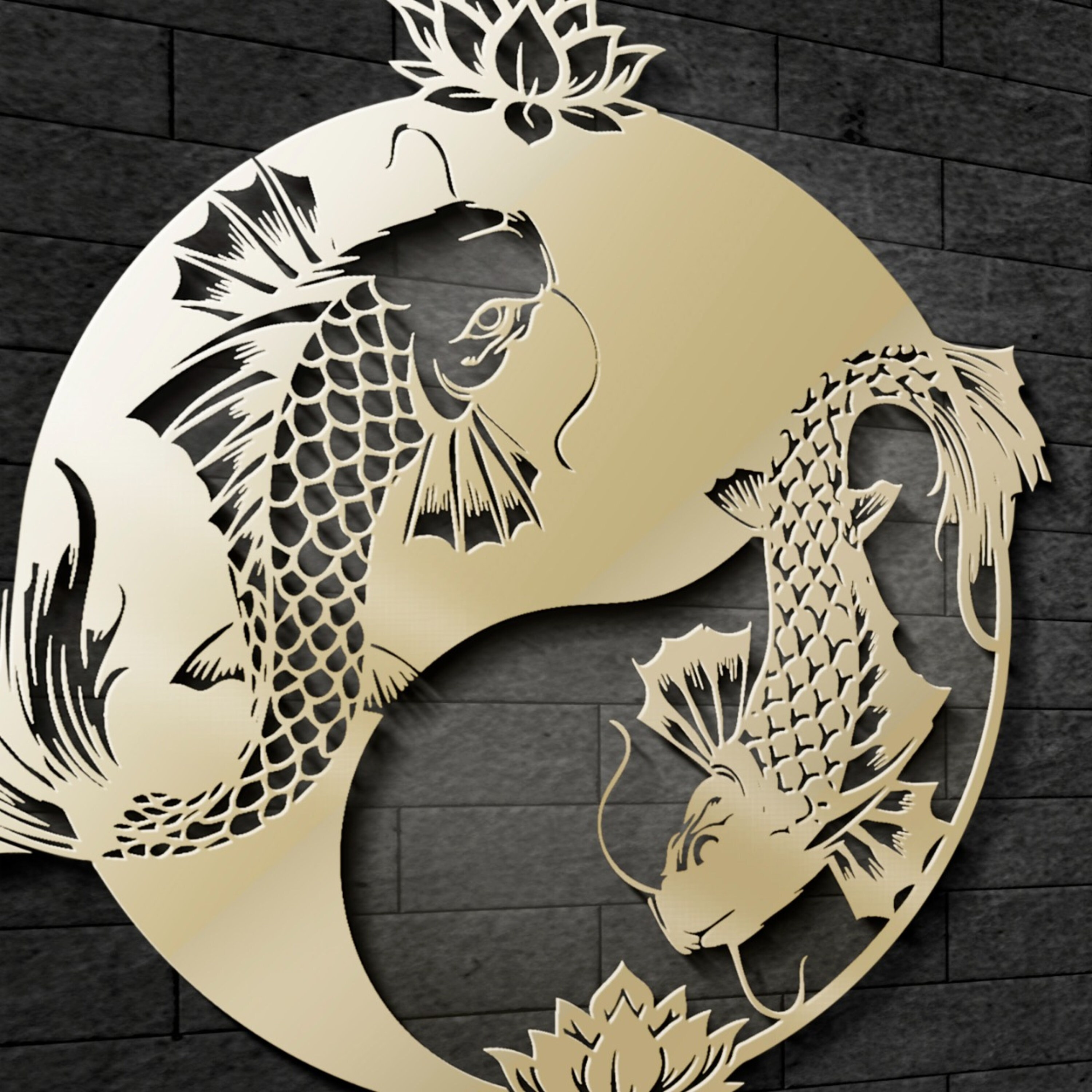 Koi Ying Yang Acrylic Wall Art, Wall Decor, Home Decor Signs Bedroom ...