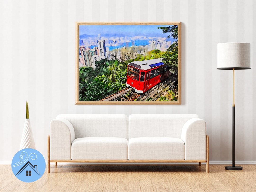 Hong Kong: Peak Tram View Watercolour Digital Download - Etsy