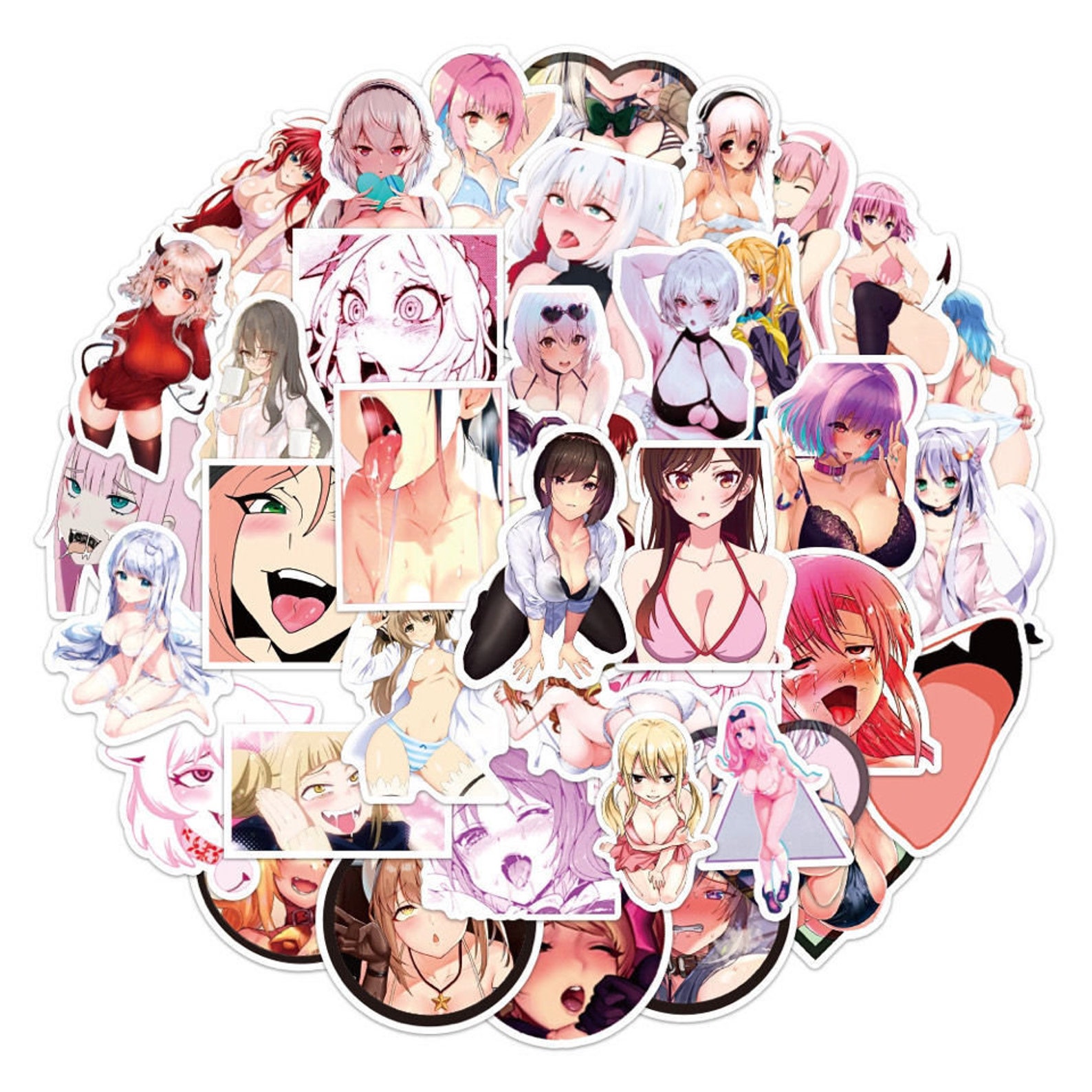 50 Pcs Sexy Adult Sticker Pack Waifu Stickers Japanese Anime Naughty