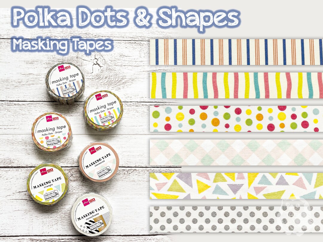 Colorful Shapes & Patterns Washi Tape | Checkered, Stripes, Dots ...
