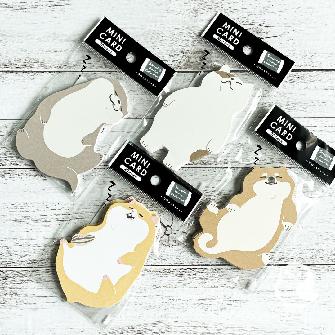 Sleeping Position Collection Cute Animals Mini Card | Otter, Cat ...