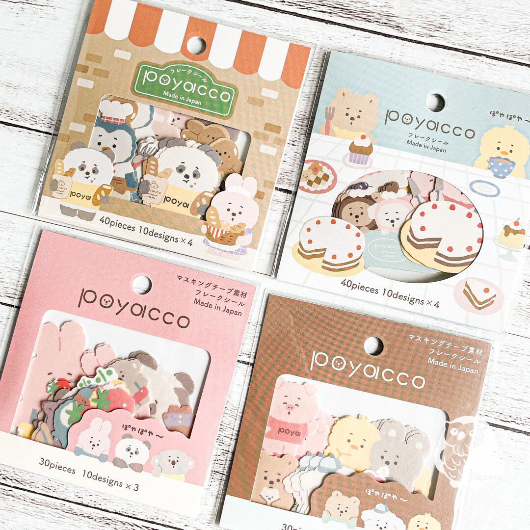 Poyacco Animals Flake Stickers Cakes, Pastries, Bakery, Strawberries ...