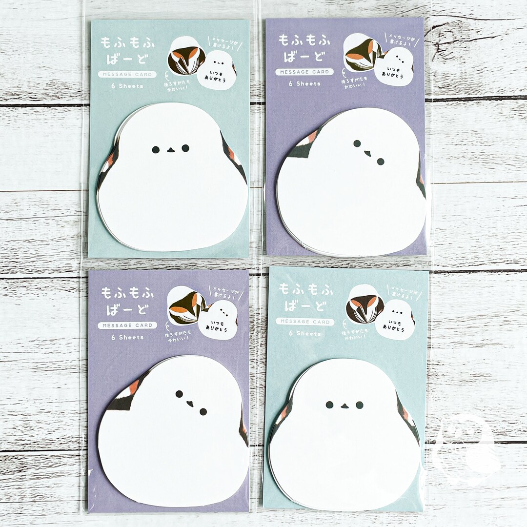 Made in Japan Mofu Mofu Bird Message Card Shimaenaga, Long Tailed Tit ...