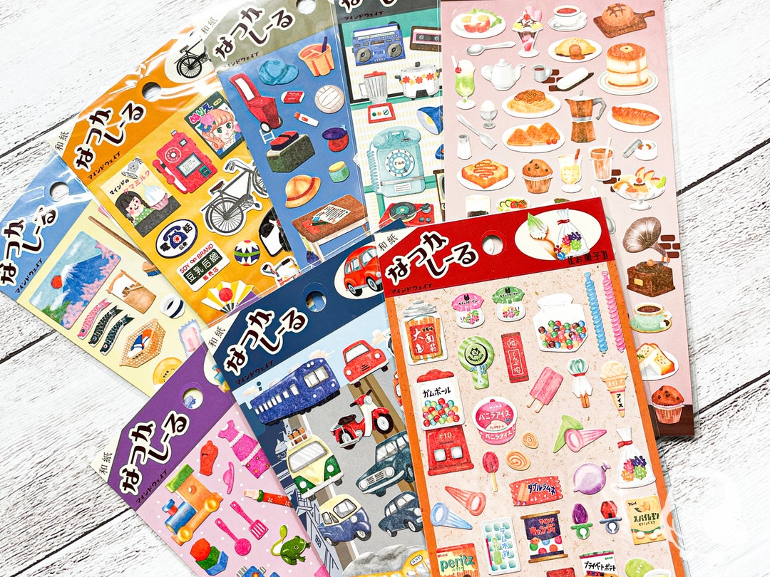 Japan Nostalgic Mind Wave Stickers|retro|bath, Toys, School, Cafe ...