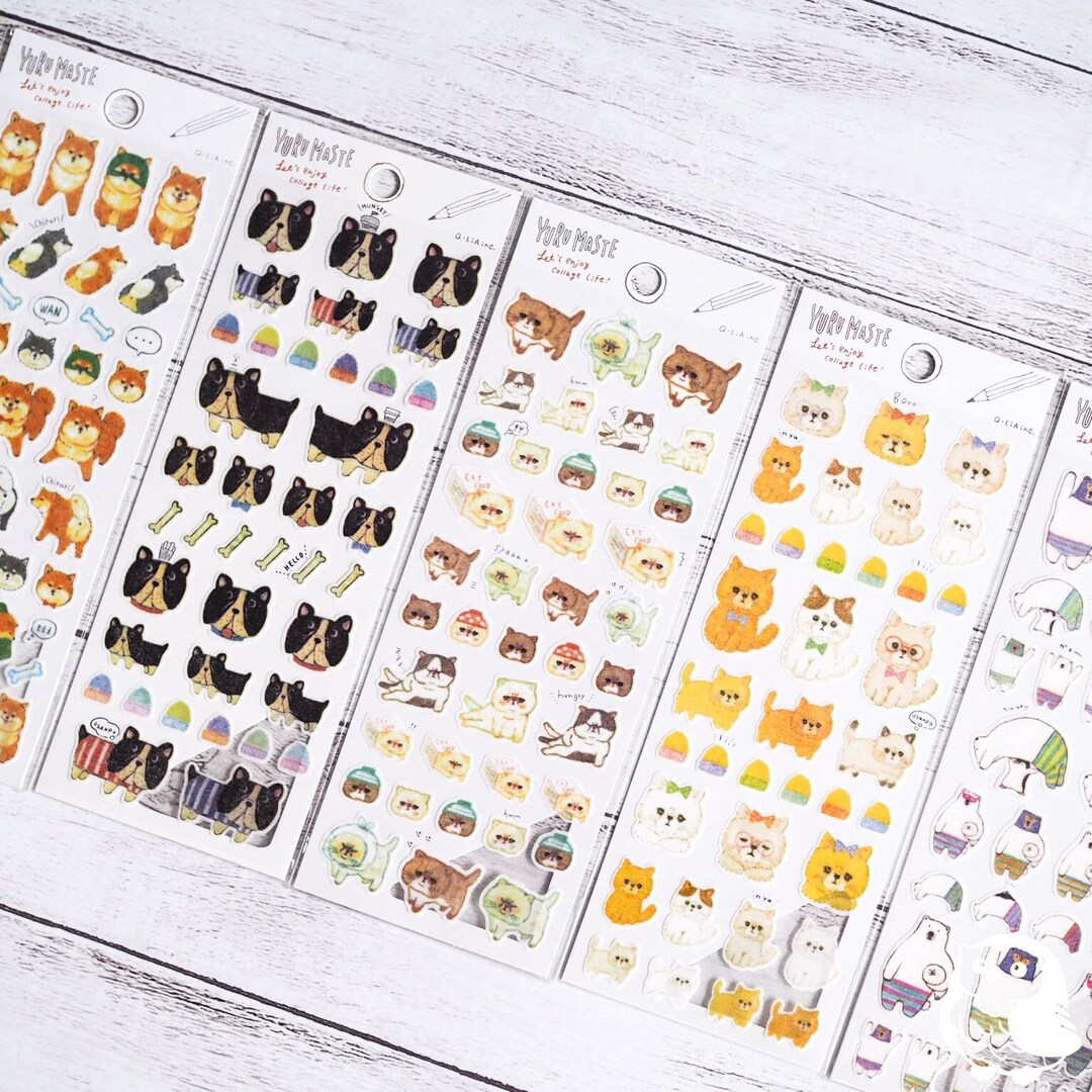 Yuru Maste Animal Schedule Sticker | Shiba Dog, French Bulldog, Cat ...