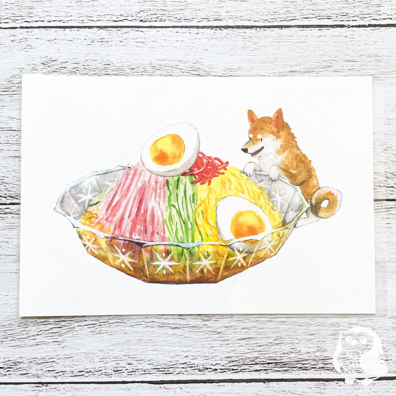 Japan Shiba Dog Summer Dishes Postcards| Natsuka Murata | Cold Food ...