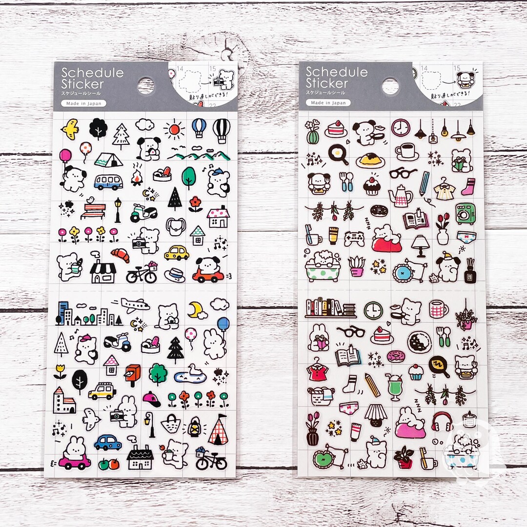 Made in Japan Cute Schedule Sticker|seasonal, Bear, Shimaenaga, Bird ...