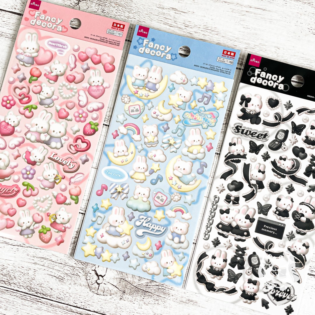 Fancy Decora Made in Japan Stickers | Moon Star, Heart Angel, Frill ...