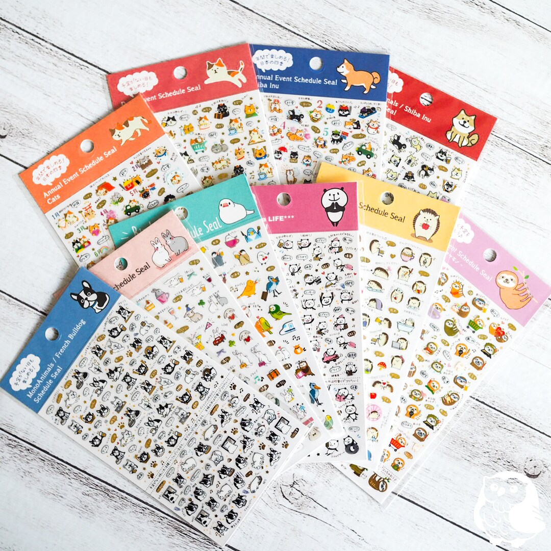 Daily and Annual Event Schedule Stickers Gold Foil Details Made in ...