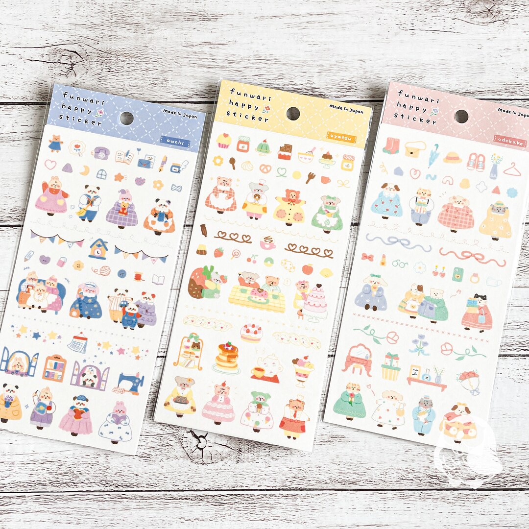Funwari Happy Sticker Cute Animals, House, Home, Snacks, Food,going ...