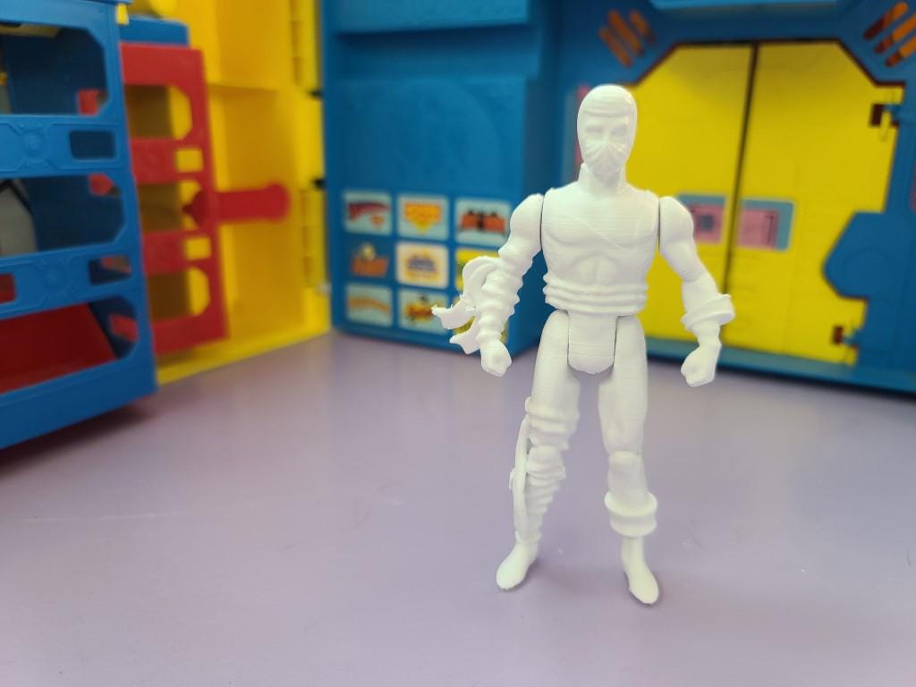 The Weird Unpainted Custom 3D Printed Super Powers Style Action Figure ...