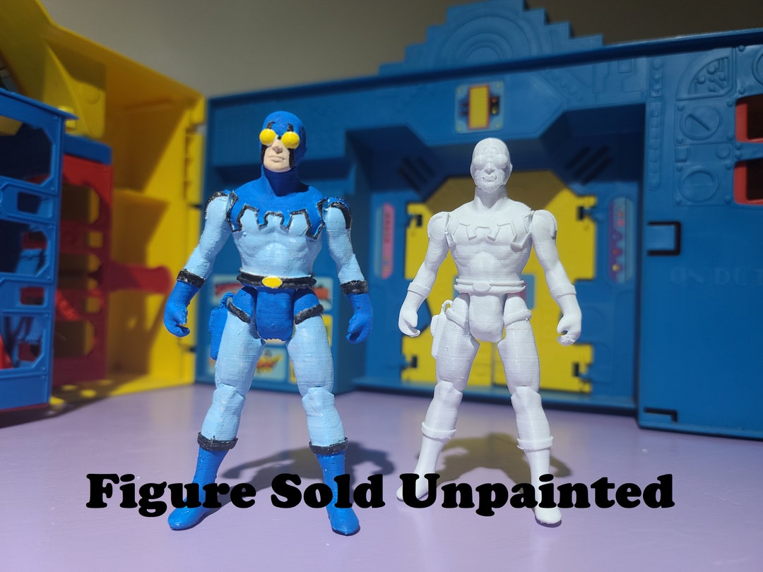 Blue Beetle Unpainted Custom 3D Printed Super Powers Style Action ...