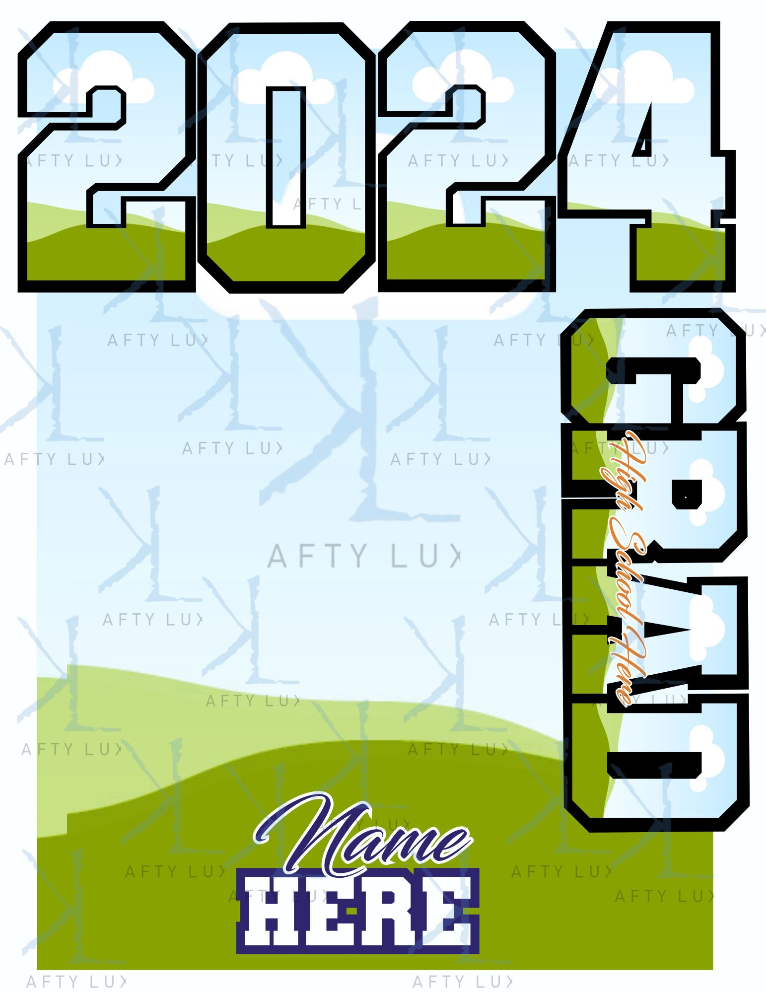 2024 Graduate Fan, Class of 2024 Template, Grad Fan Templates, Grad ...