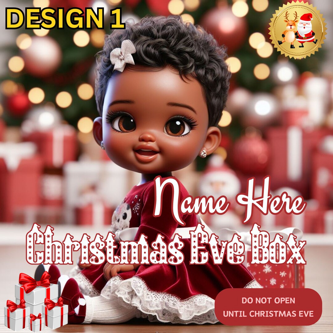 Christmas Eve Box Template - Editable With Canva - Baby Girl Designs - Etsy
