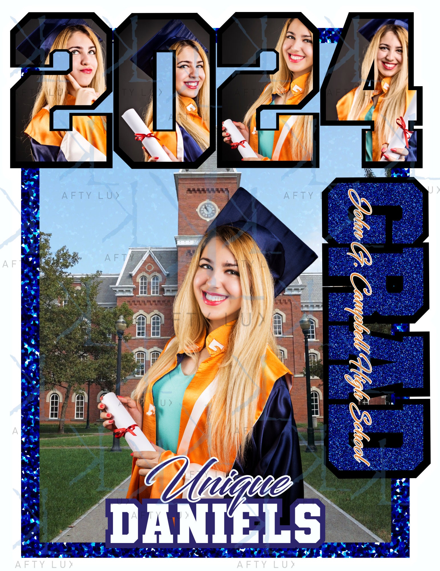 2024 Graduate Fan, Class of 2024 Template, Grad Fan Templates, Grad ...
