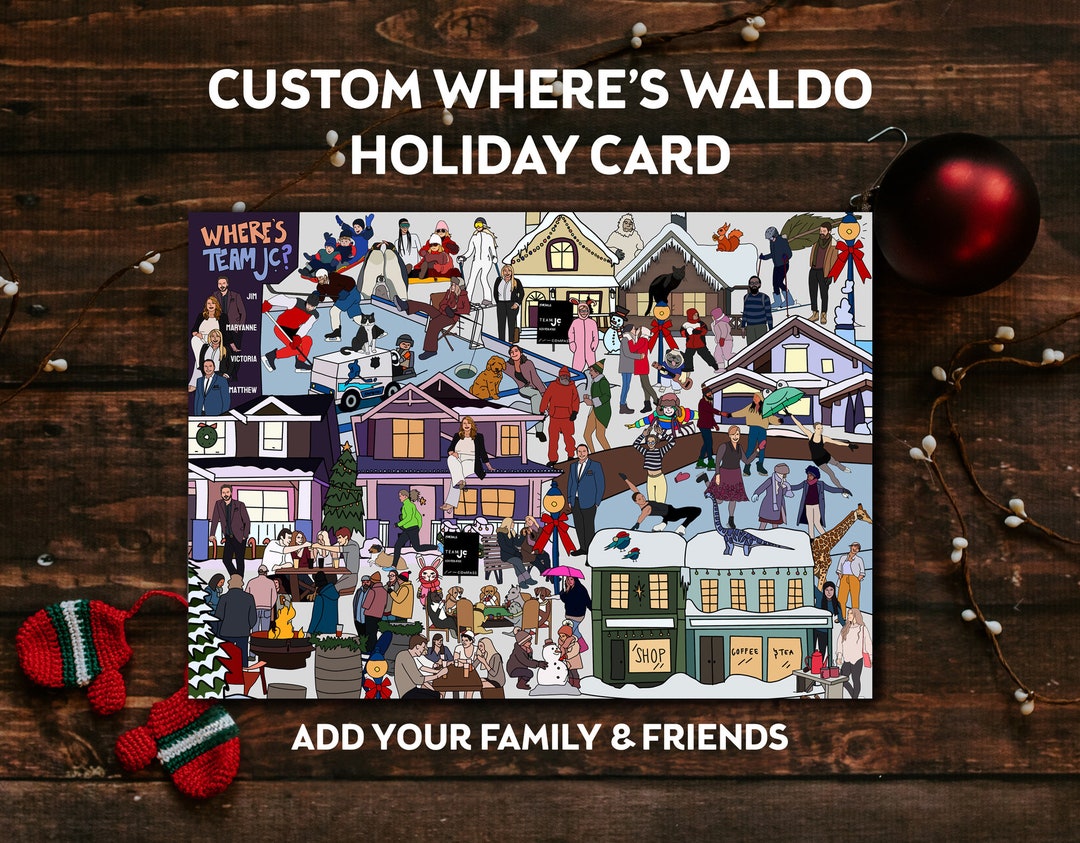 Unique Where's Waldo Christmas Card Custom Search and Find Holiday Card ...