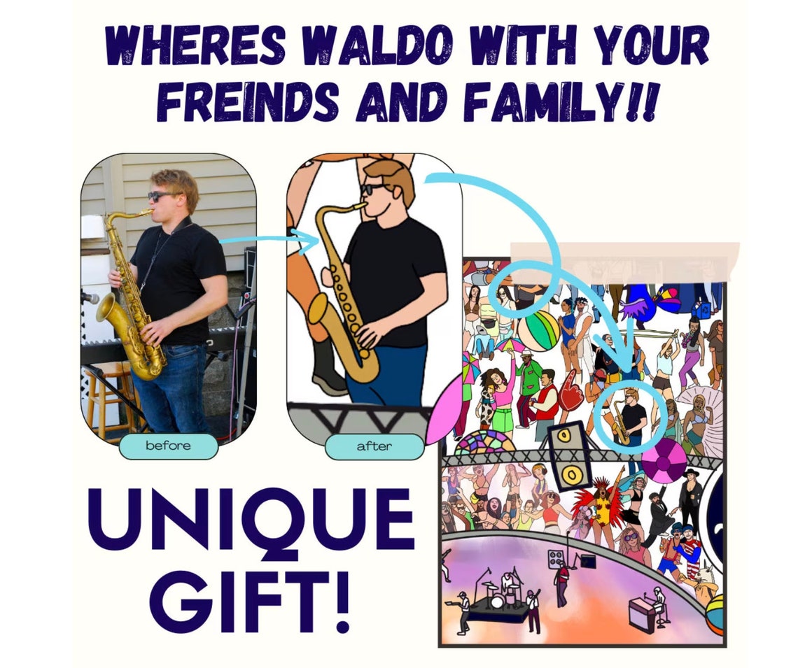 Unique Where's Waldo Christmas Card Custom Search and Find Holiday Card ...