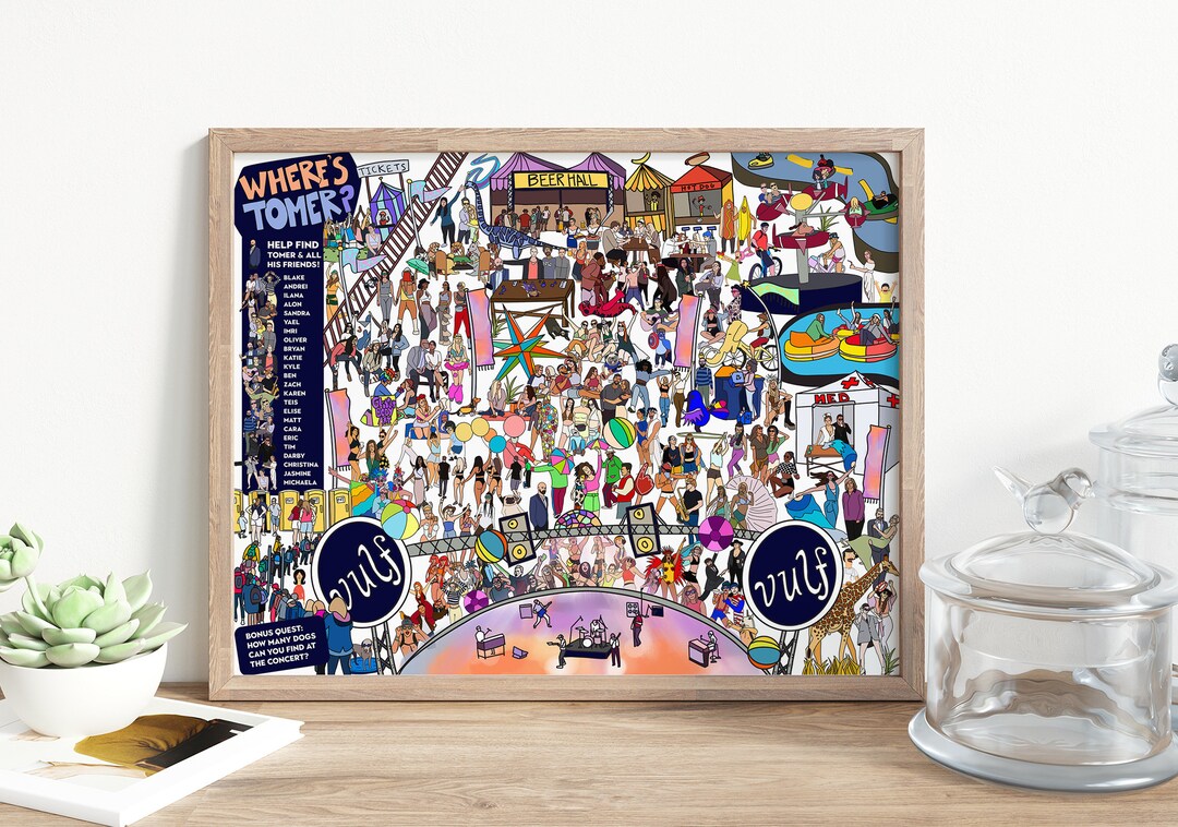 Personalized Search and Find Art Customized Bachelorette Art, Custom ...