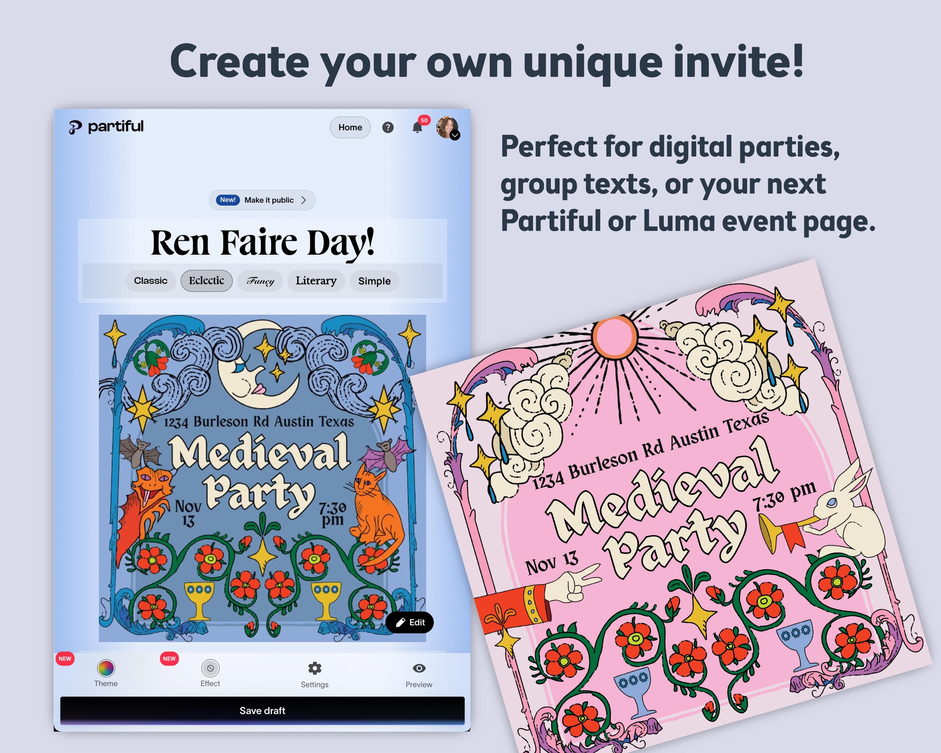 Renaissance Fair Invitation Template | Editable Medieval Party Canva ...