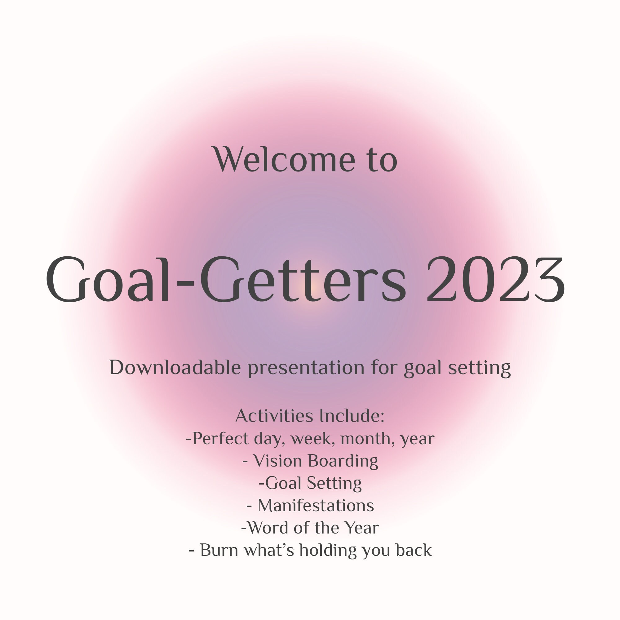 Goal-getters Presentation 2023 for Setting Goals, Manifestations ...