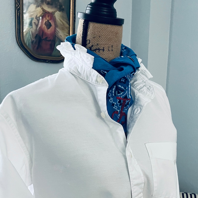 Ruffle Collar Shirt - Etsy