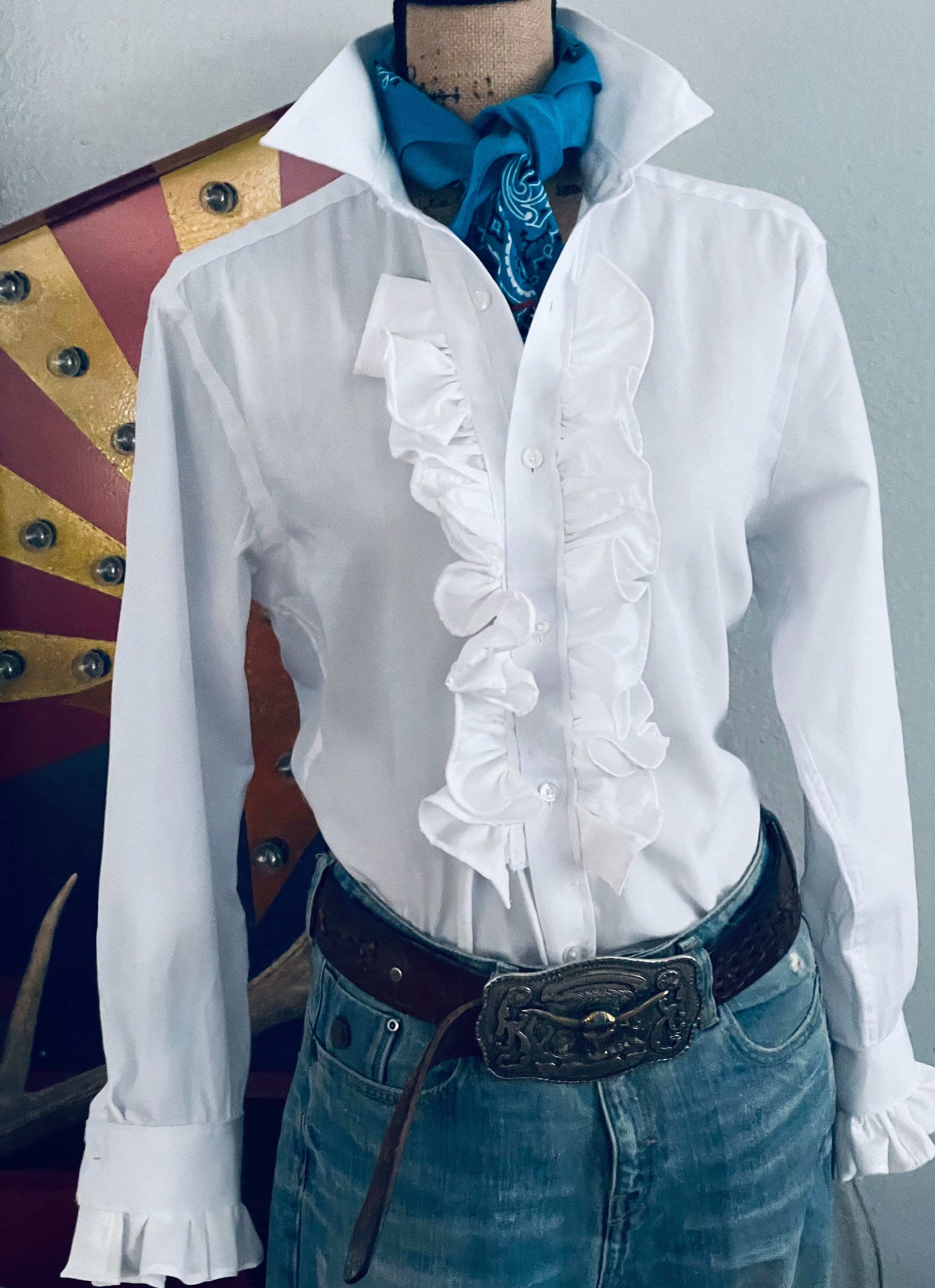 Classic Ralph Lauren 80's Inspired, Reworked Mens Shirt Ruffle Collar ...